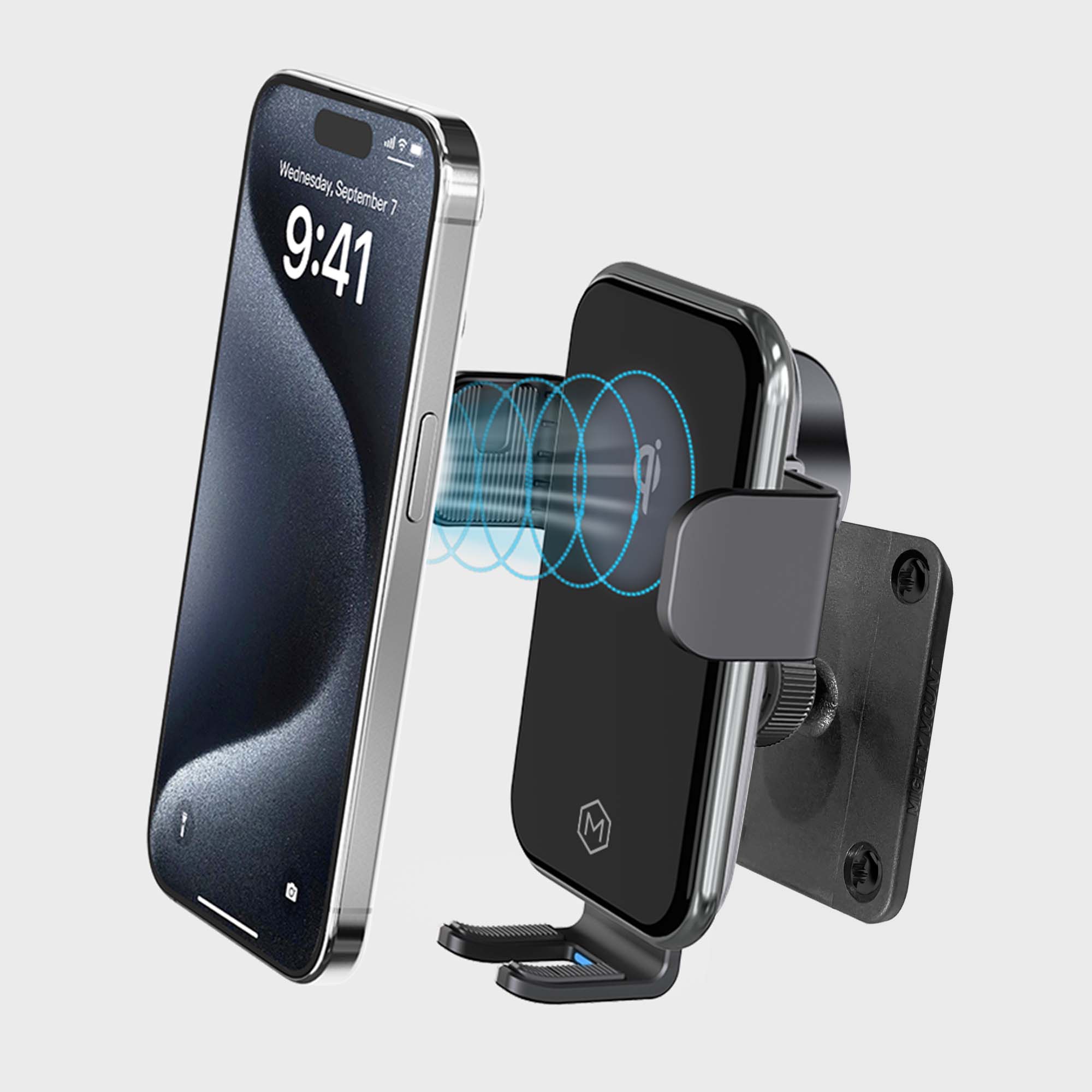Auto Grip Fast Wireless Car Charger Mount With AMPS Plate - Qi ...