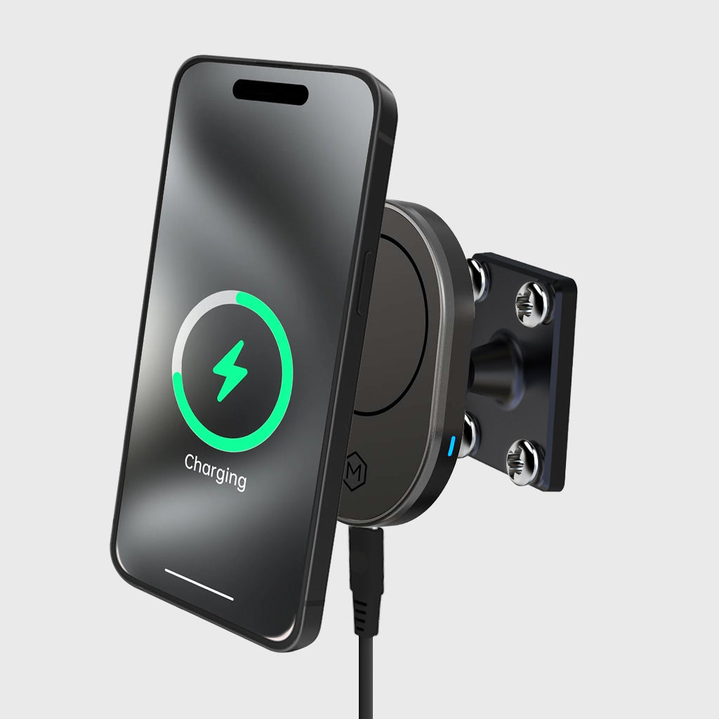MagSafe Wireless Car Charger Mount with Drill Base AMPS Mounting Plate ...
